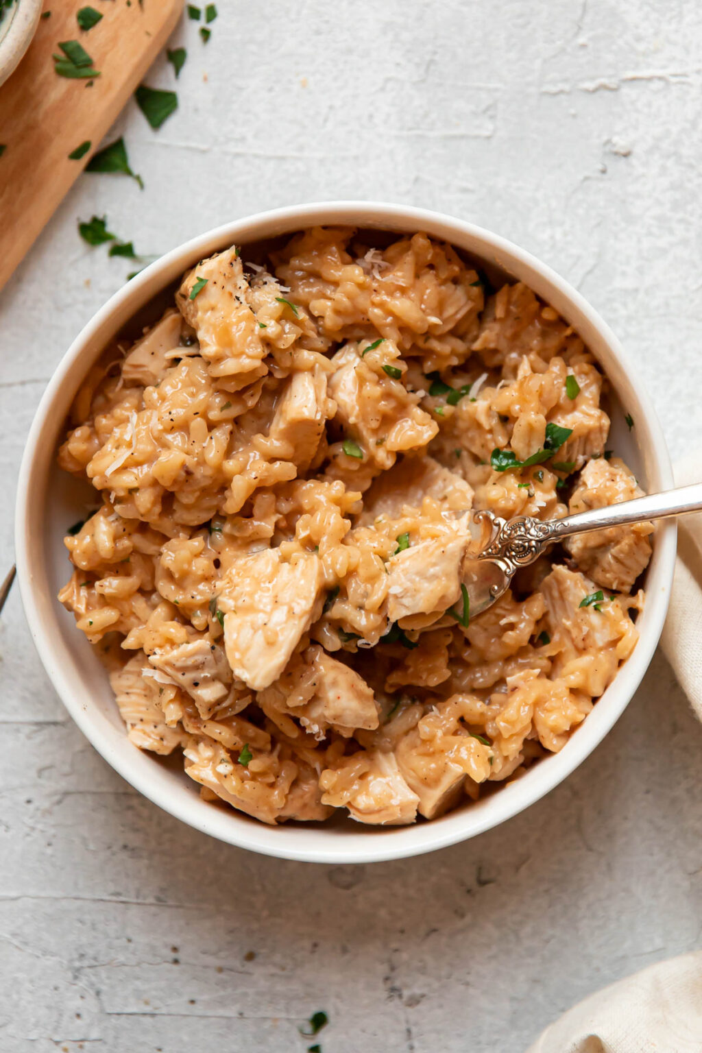 One Pan Buttermilk Baked Chicken Risotto - Modern Crumb