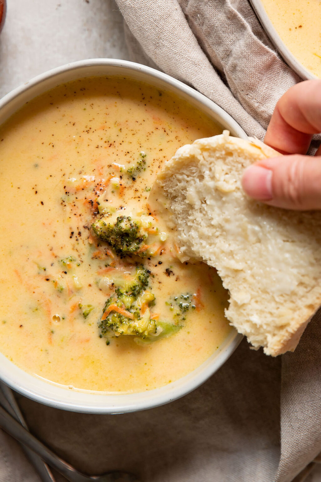 30 Minute Easy Broccoli Cheddar Soup - Modern Crumb