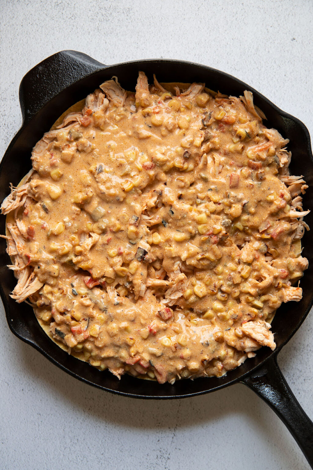 Skillet White Chicken and Mexican Street Corn Enchiladas - Modern Crumb