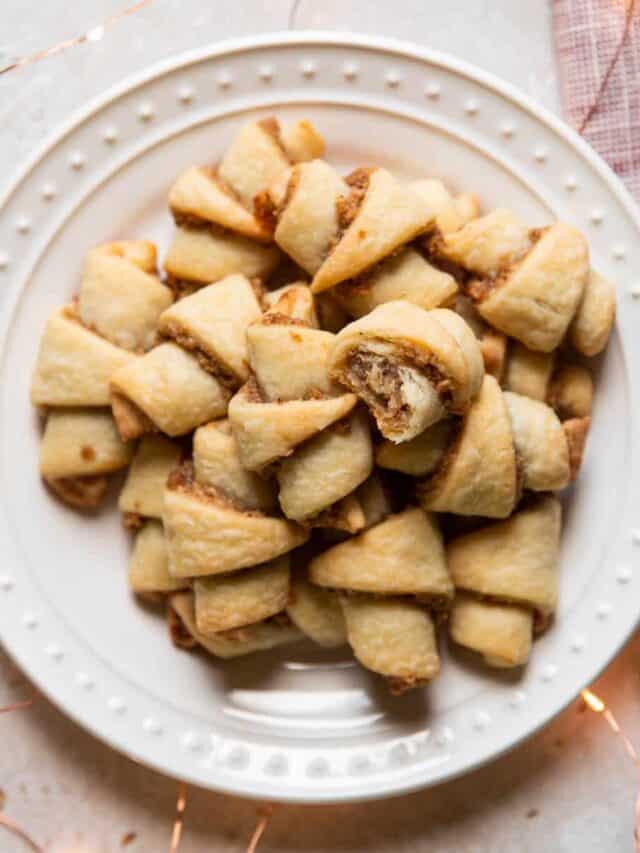 Walnut Brown Sugar Rugelach Cookies - Modern Crumb
