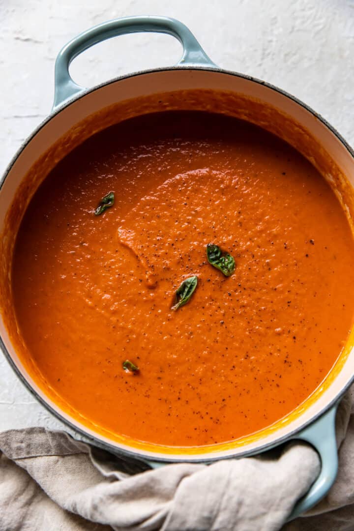 Homemade Tomato Basil Soup - Modern Crumb