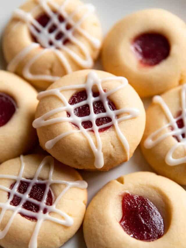 Christmas Thumbprint Jam Cookies - Modern Crumb