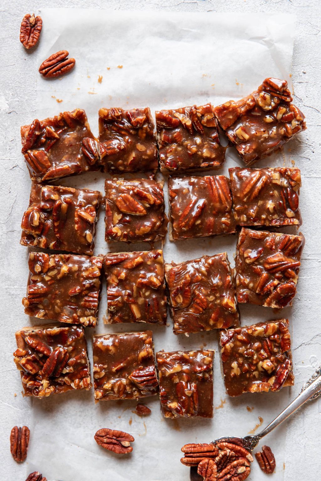 Caramel Pecan Shortbread Bars - Modern Crumb