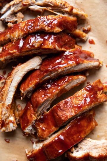 30 Minute Instant Pot BBQ Ribs - Modern Crumb