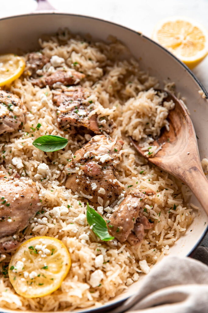 One Pot Greek Chicken and Basmati Rice (30 Minute) - Modern Crumb