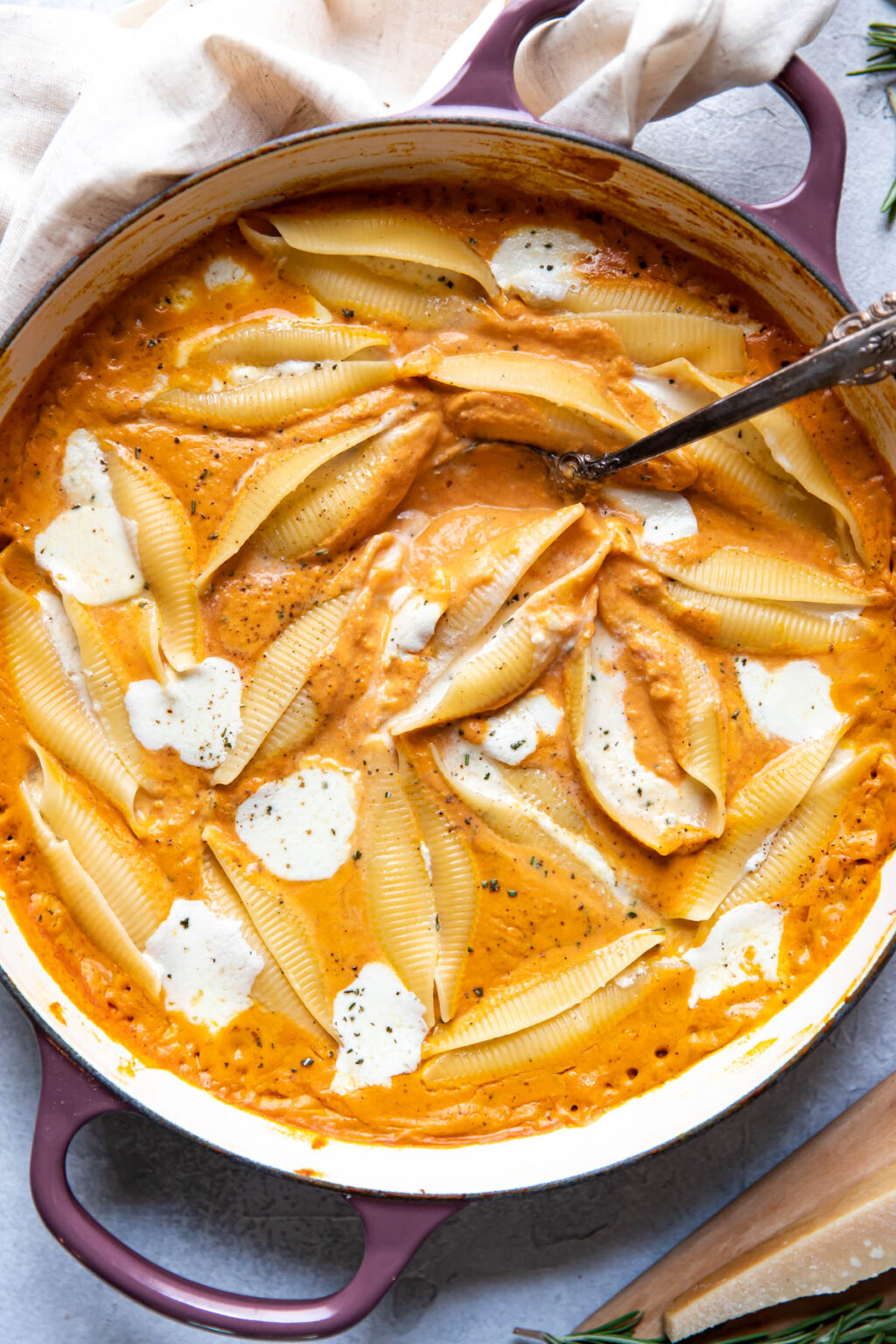 Stuffed Shells With Pumpkin Cream Sauce - Modern Crumb