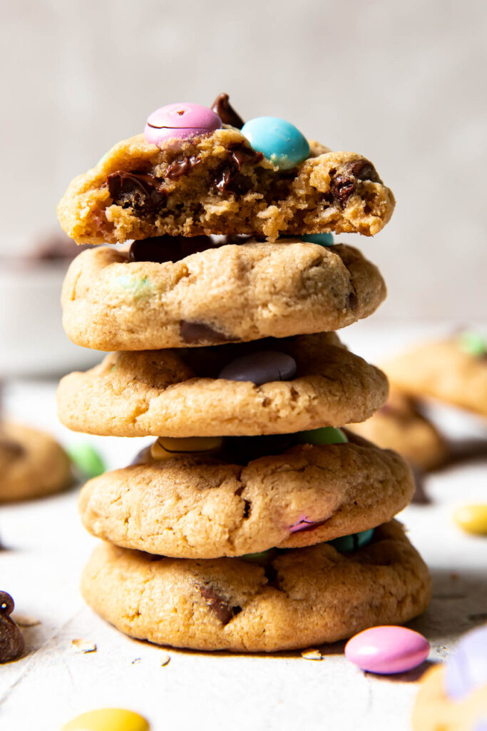 Easter M&M Monster Cookies - Modern Crumb
