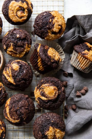 Pumpkin Chocolate Marble Muffins - Modern Crumb
