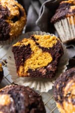 Pumpkin Chocolate Marble Muffins - Modern Crumb