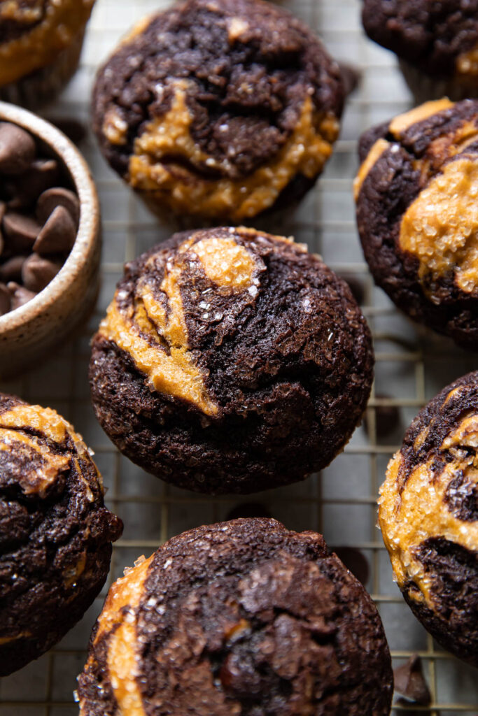 Pumpkin Chocolate Marble Muffins - Modern Crumb