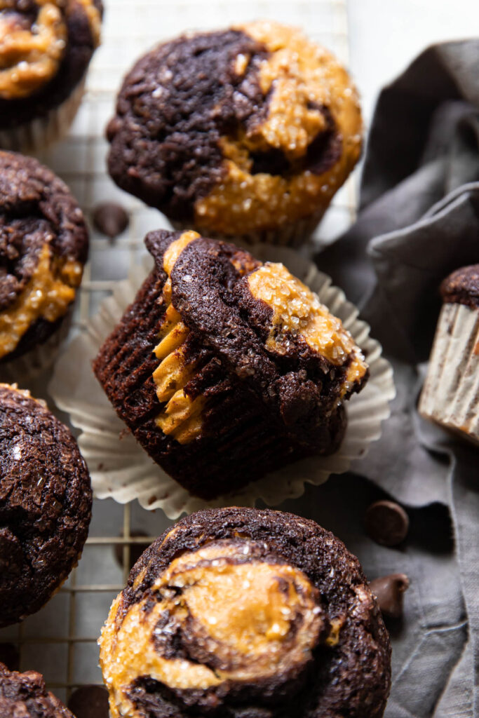 Pumpkin Chocolate Marble Muffins - Modern Crumb