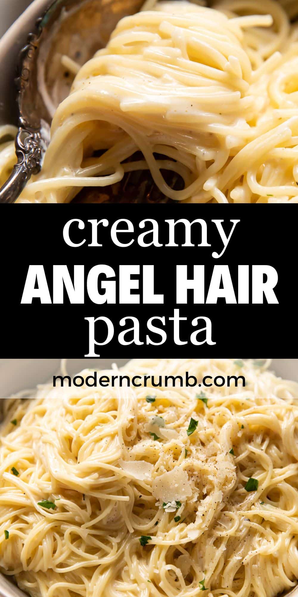 Creamy Angel Hair Pasta - Modern Crumb