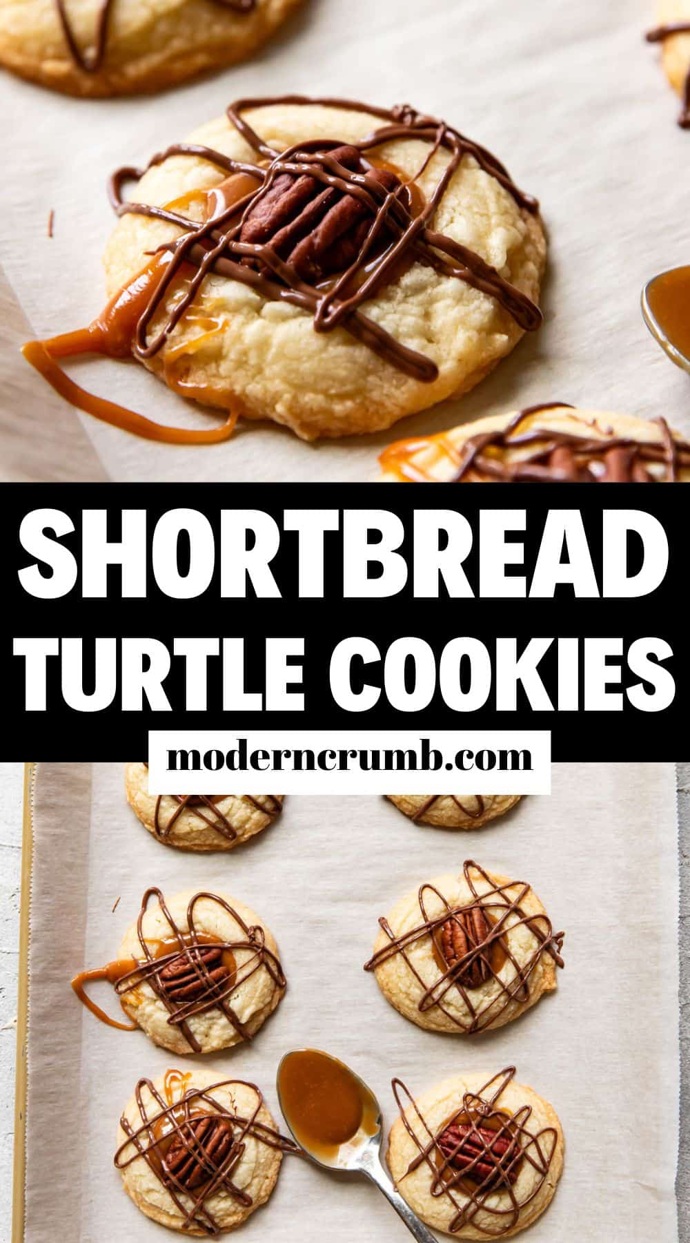 Shortbread Turtle Cookies - Modern Crumb
